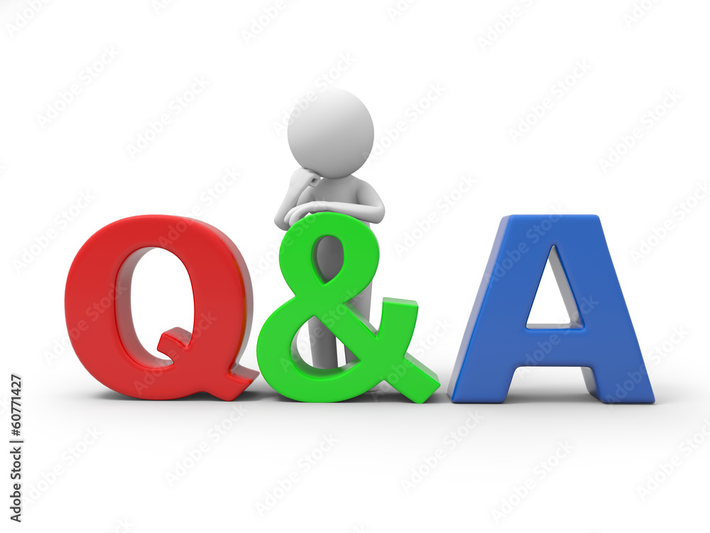 3D people with a Q&A sign Stock Illustration | Adobe Stock