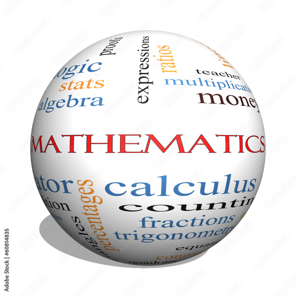 Mathematics 3D sphere Word Cloud Concept ilustración de Stock | Adobe Stock