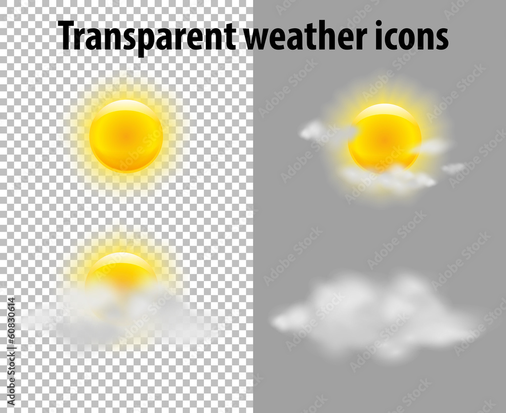 Transparent weather icons Stock Vector | Adobe Stock