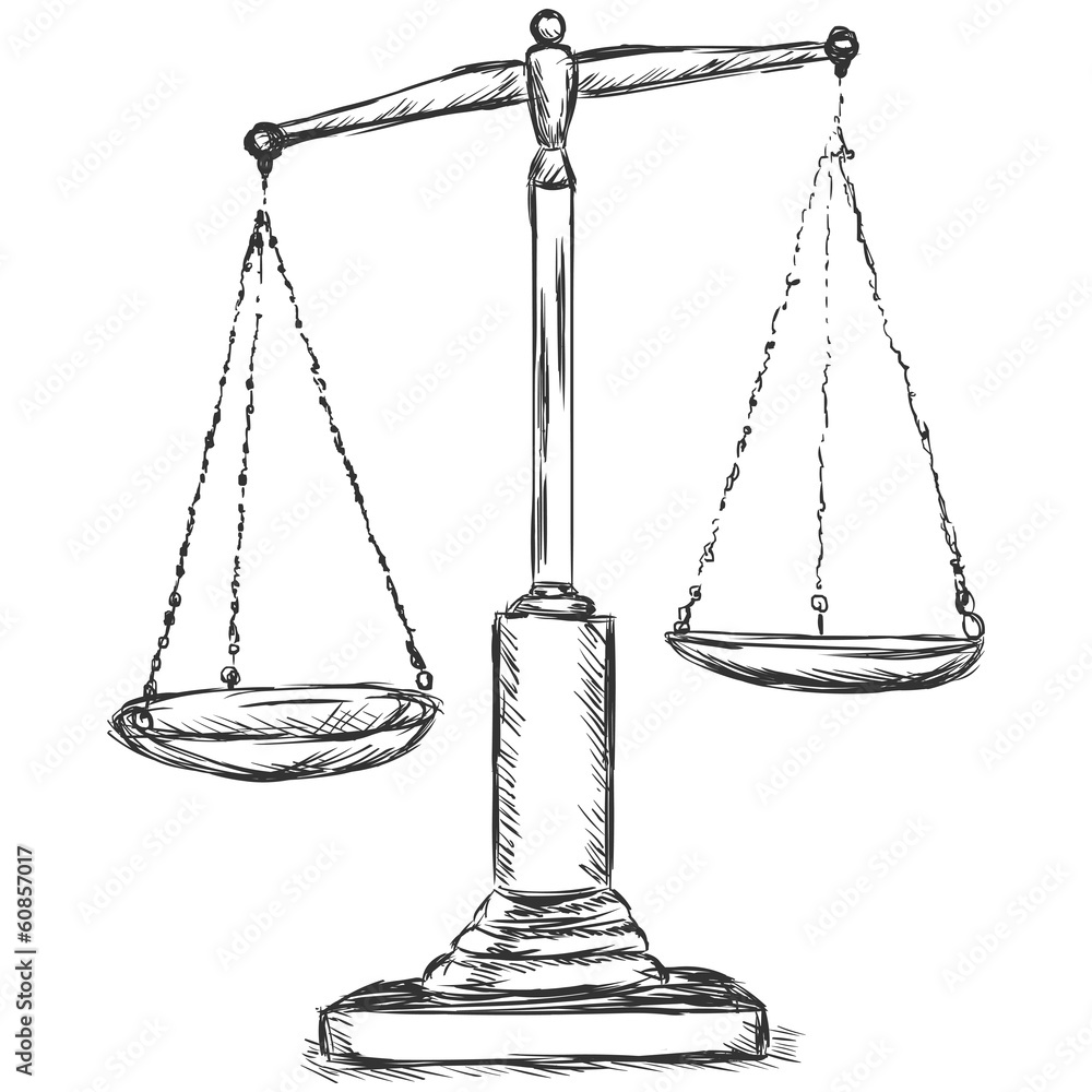 vector sketch illustration - antique scales Stock Vector | Adobe Stock