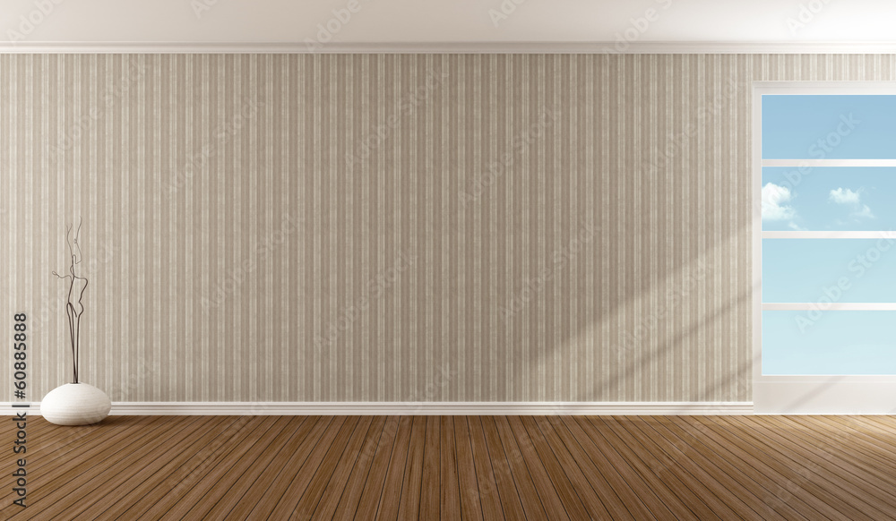 Empty room with wallpaper Stock Illustration | Adobe Stock