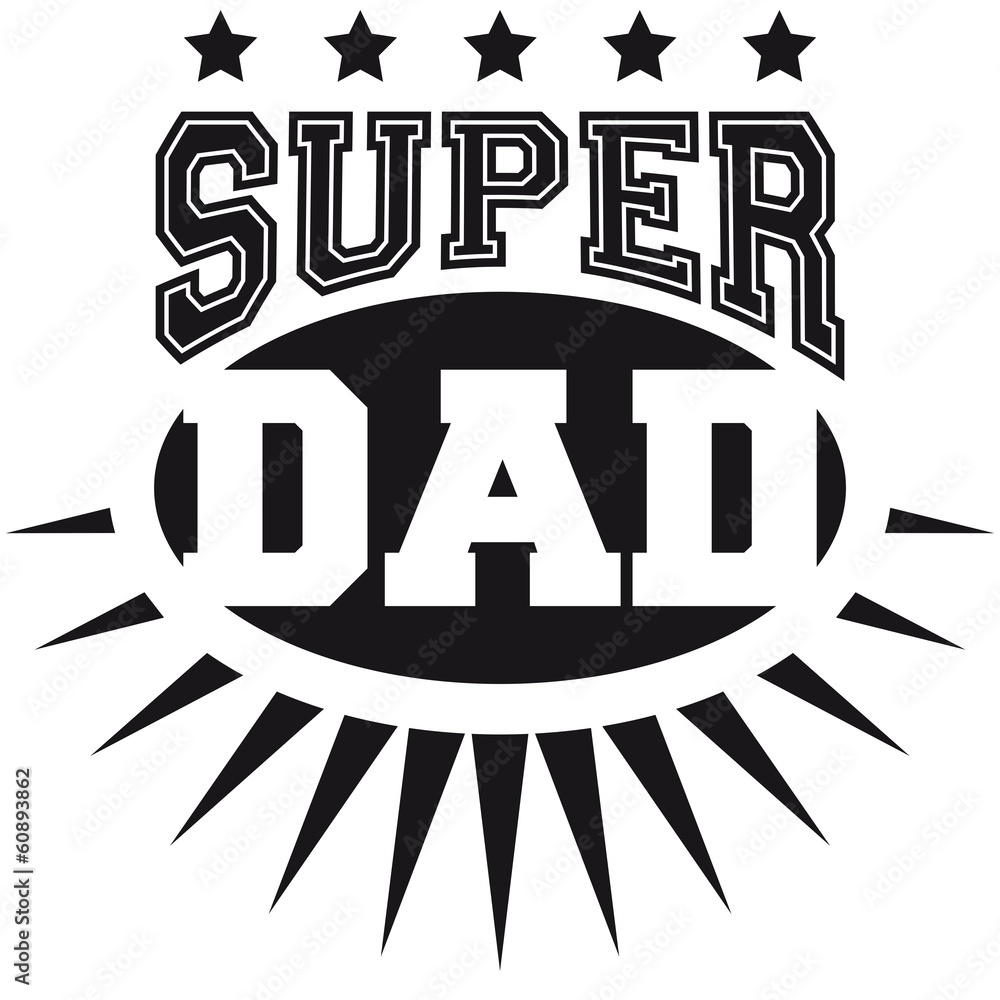 Super Dad Logo Black And White