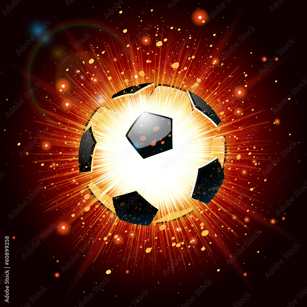 Vector illustration of a soccer ball explosion Stock Vector | Adobe Stock