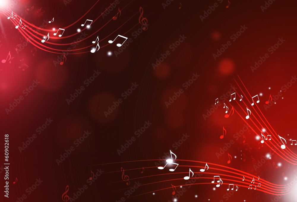 Music Notes Red Background Stock Illustration | Adobe Stock