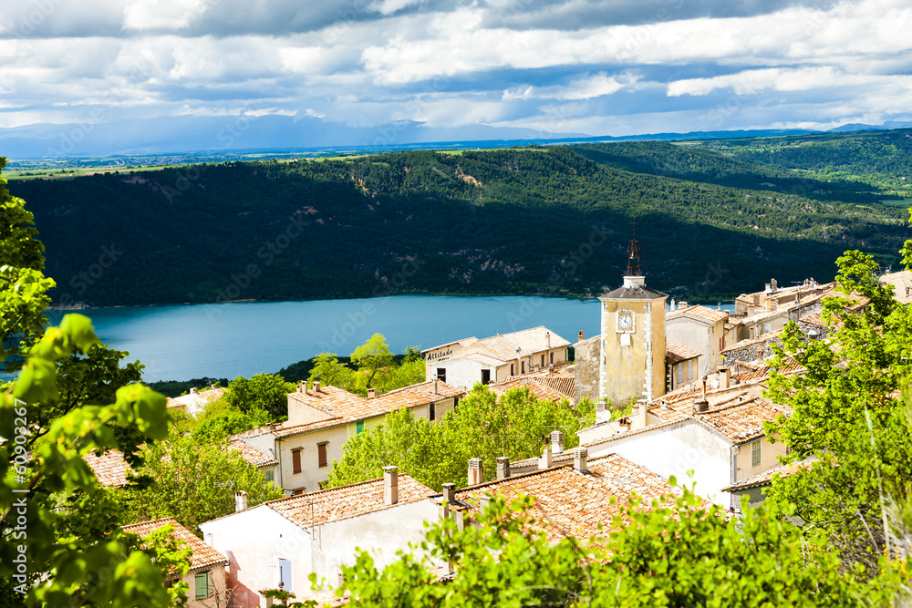 Aiguines and St Croix Lake at background, Var Department, Proven Stock ...