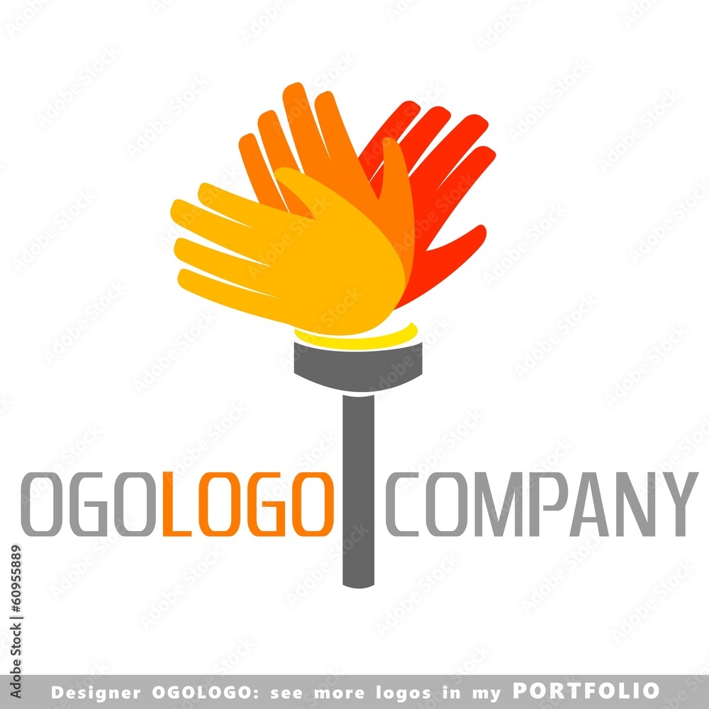 human torch logo Stock Vector | Adobe Stock