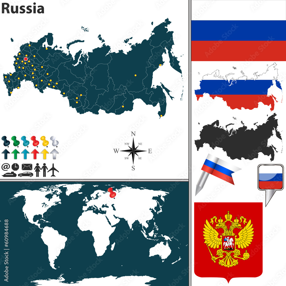 Map of Russia Stock Vector | Adobe Stock
