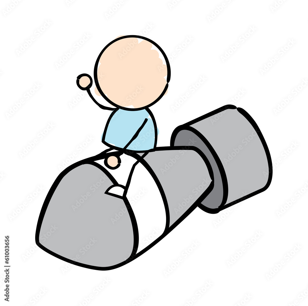 Man Riding Bomb Stock Vector | Adobe Stock
