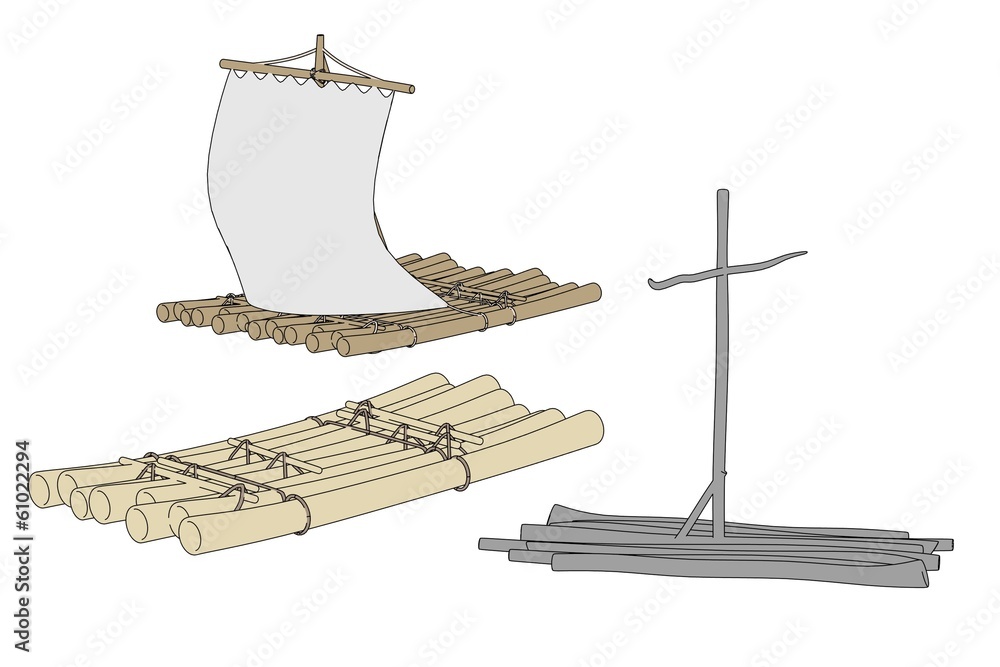 cartoon image of water rafts Stock Photo | Adobe Stock