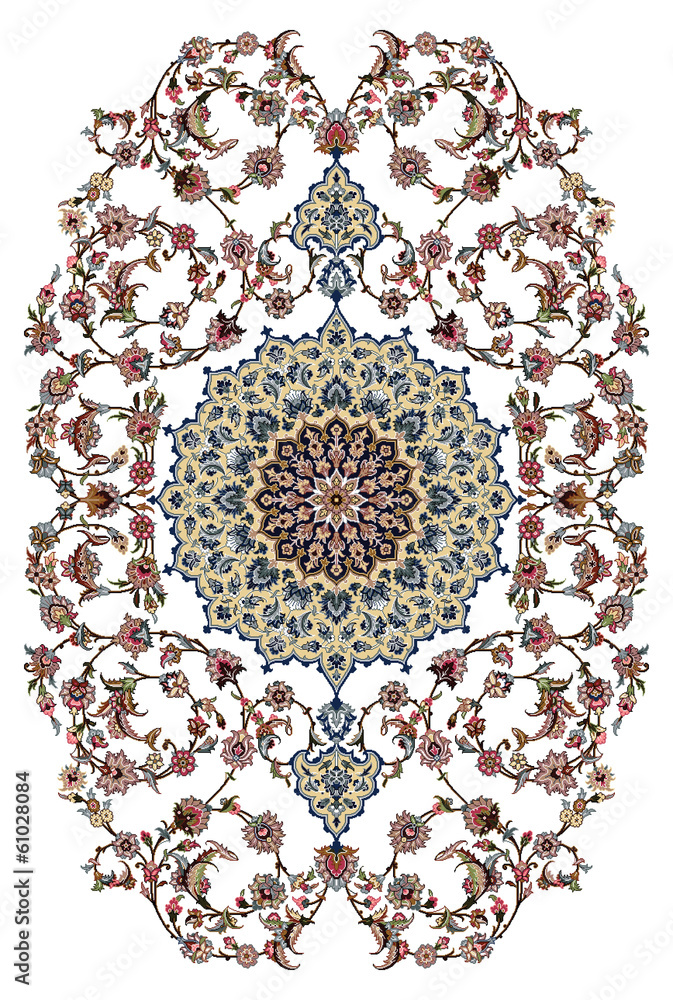 Persian Carpet Design Stock Vector | Adobe Stock