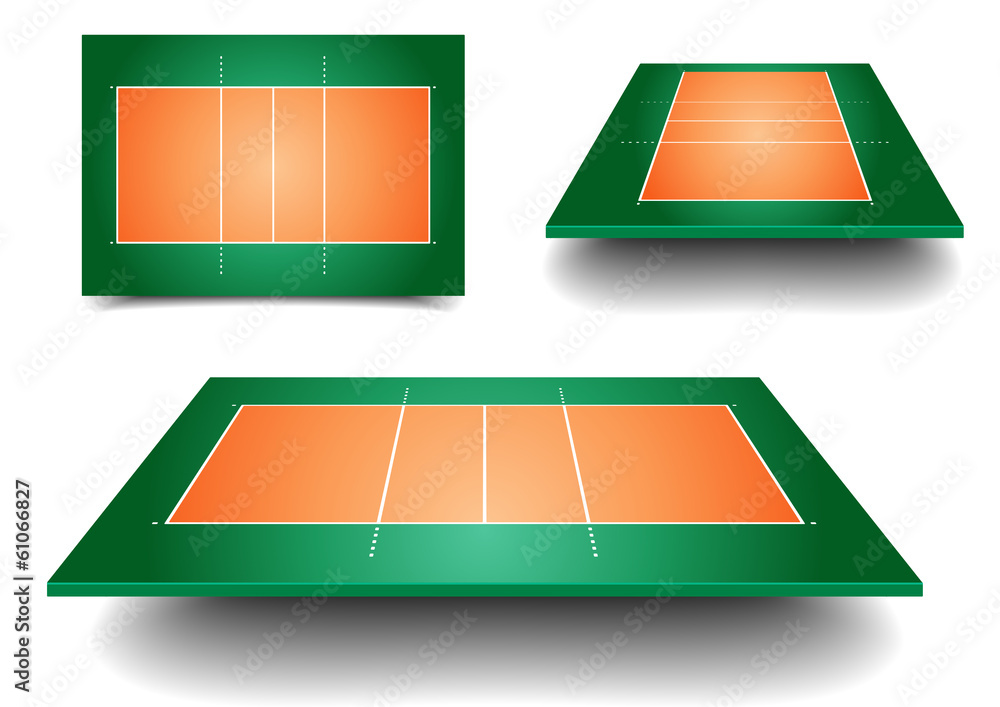 volleyball court set Stock Vector | Adobe Stock