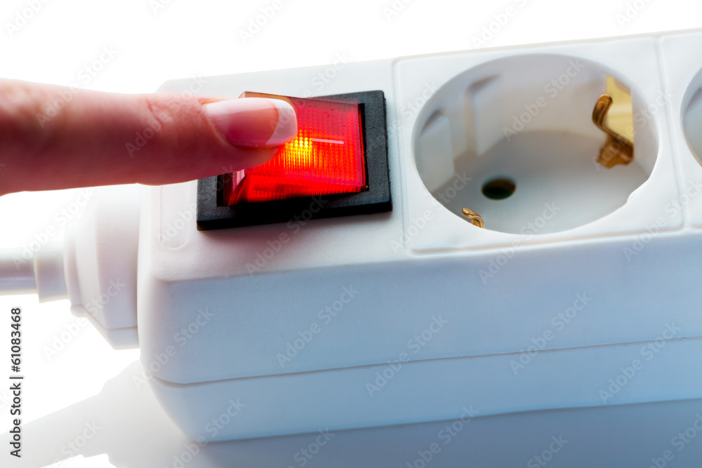 hand with switch for power Stock Photo | Adobe Stock