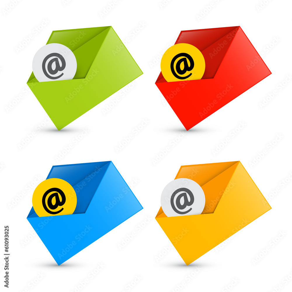 E-mail, Email Icons, Envelope Icons Set Stock Vector | Adobe Stock
