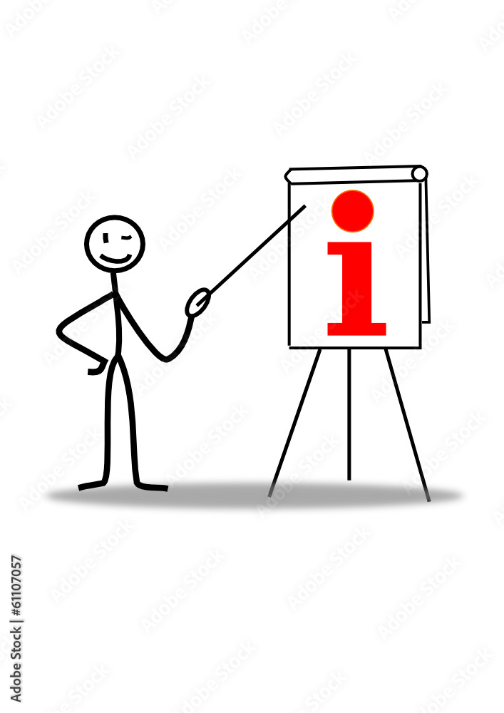 Strichmännchen mit Infotafel Stock Vector | Adobe Stock