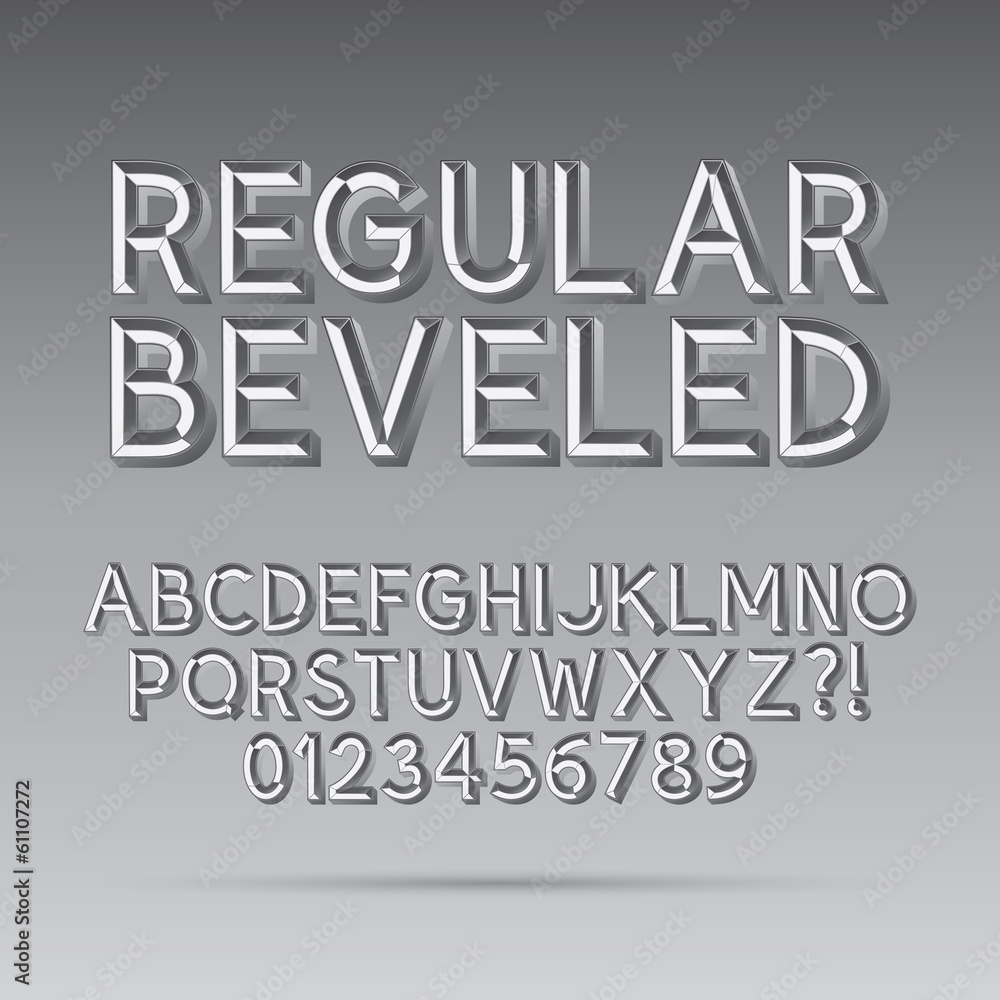Beveled Outline Font and Digit, Eps 10 Vector, Editable for any Stock ...