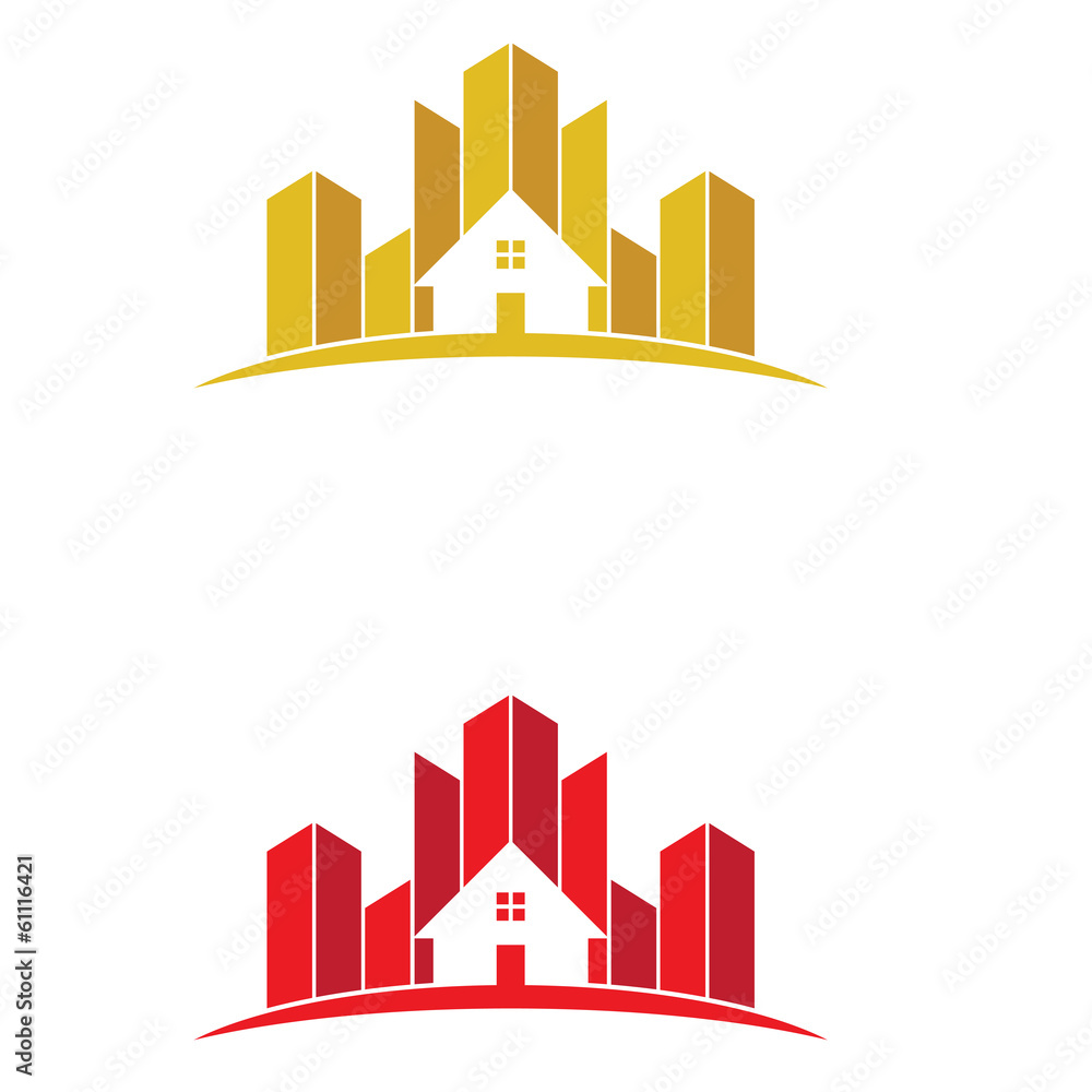 3D Real estate logo template Stock Vector | Adobe Stock