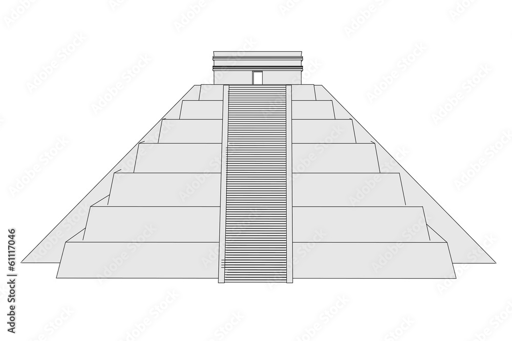 cartoon image of mexican pyramide Stock Illustration | Adobe Stock
