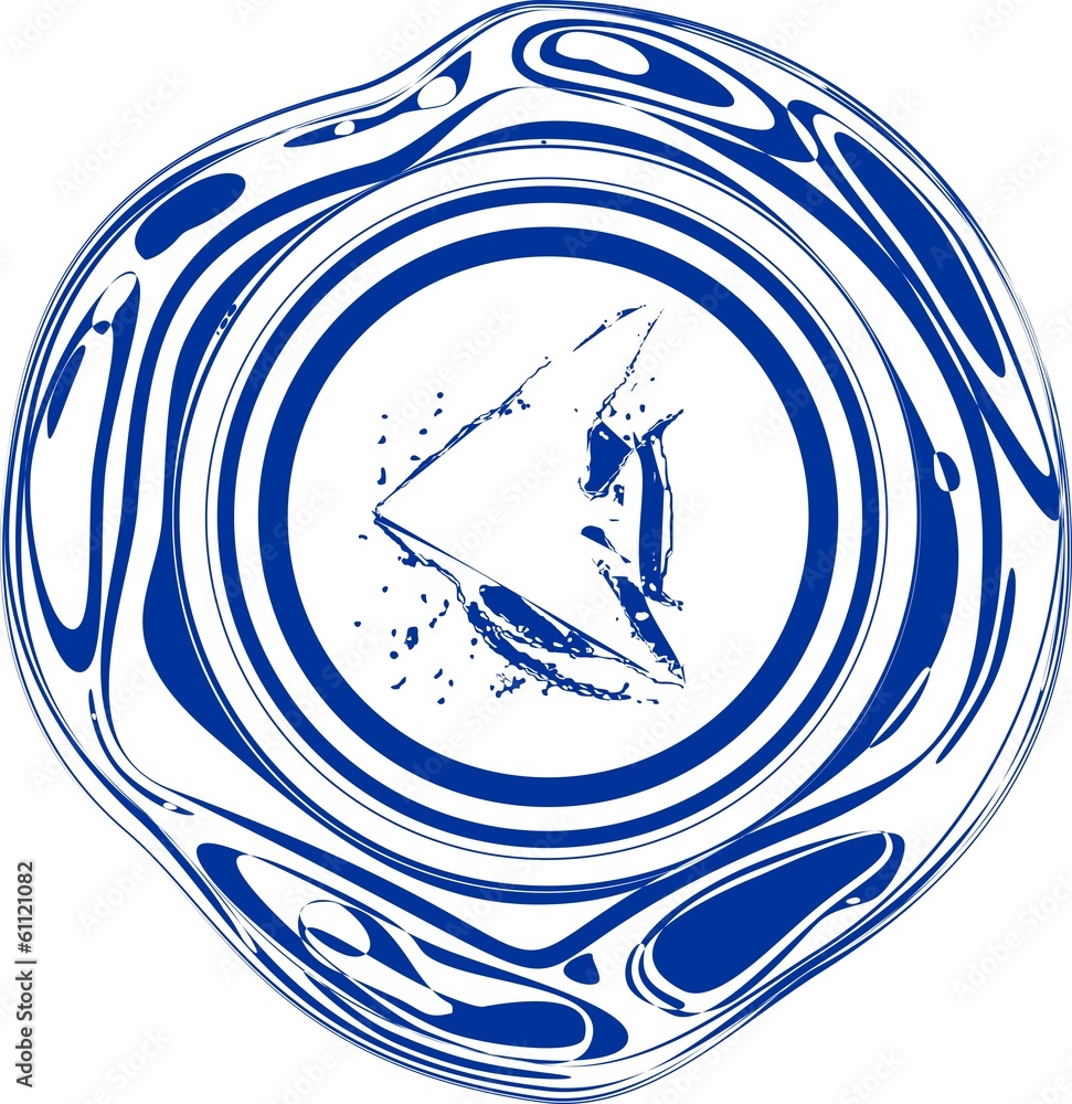 Water emblem with freshwater angelfish Stock Vector | Adobe Stock