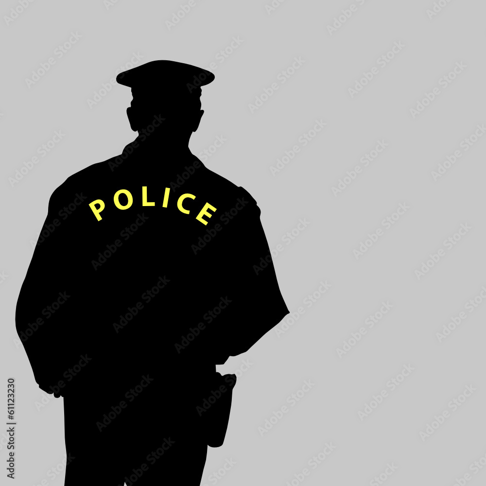 policeman silhouette vector illustration Stock Vector | Adobe Stock