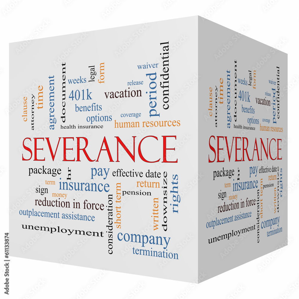 Severance 3D cube Word Cloud Concept Stock Illustration | Adobe Stock