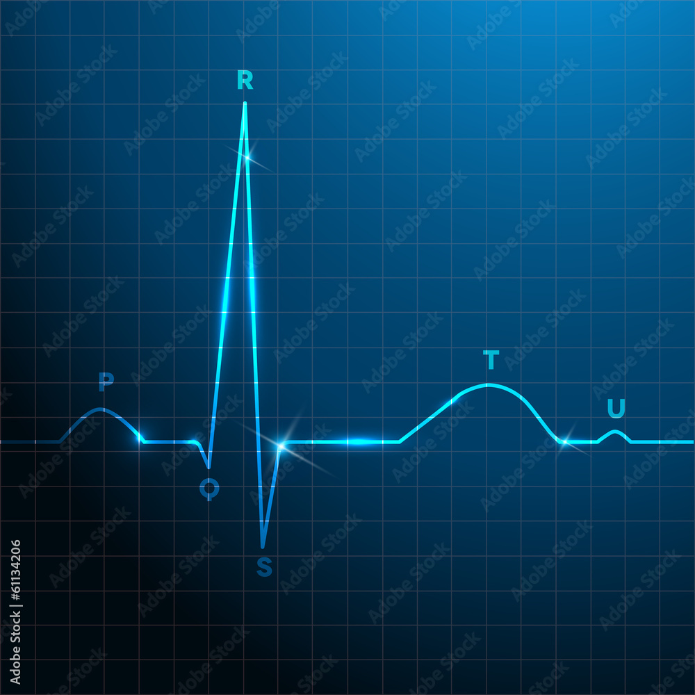 Normal heart rhythm blue background design Stock Vector | Adobe Stock