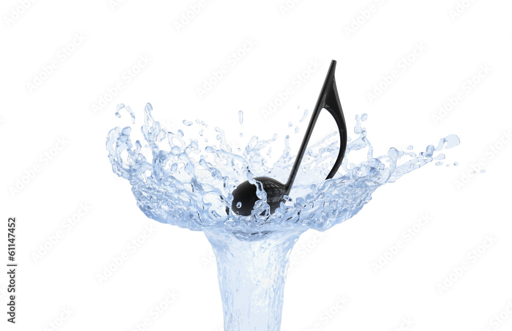 Musical Note on Water Splash Stock Illustration | Adobe Stock