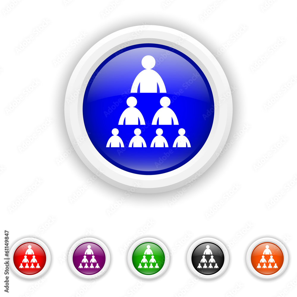 Organizational chart with people icon - six colours set vector Stock ...