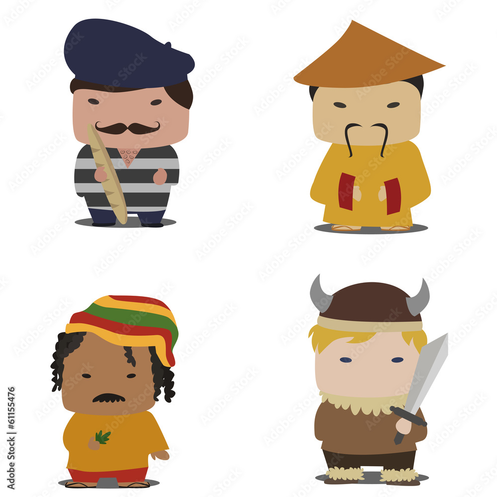 cartoon nation characters Stock Vector | Adobe Stock