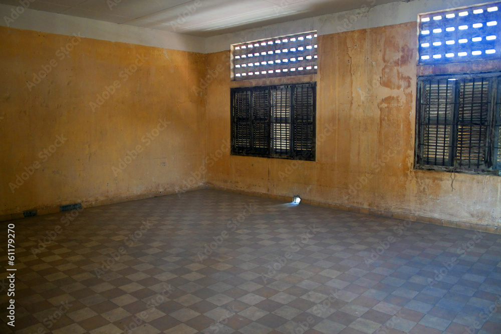 Cell in Tuol Sleng (S21) Prison, Phnom Penh, Cambodia Stock-Foto ...