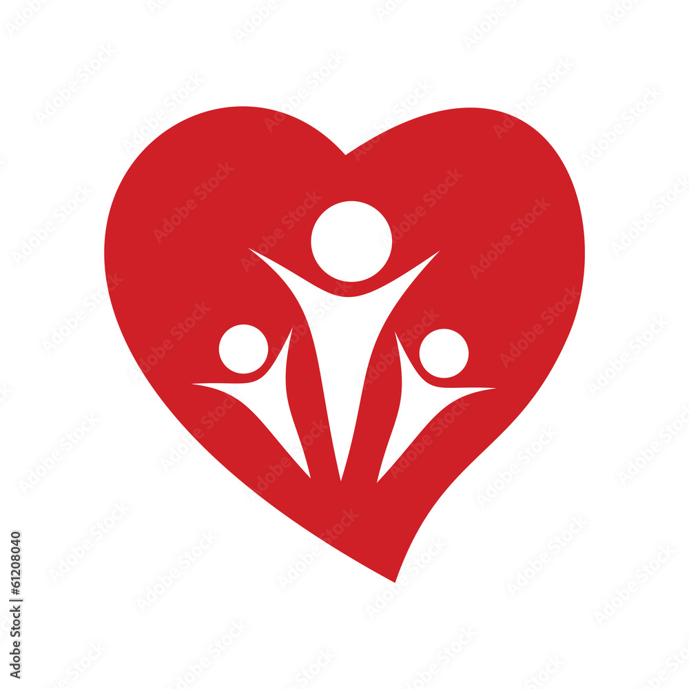 Family heart logo vector Stock Vector | Adobe Stock