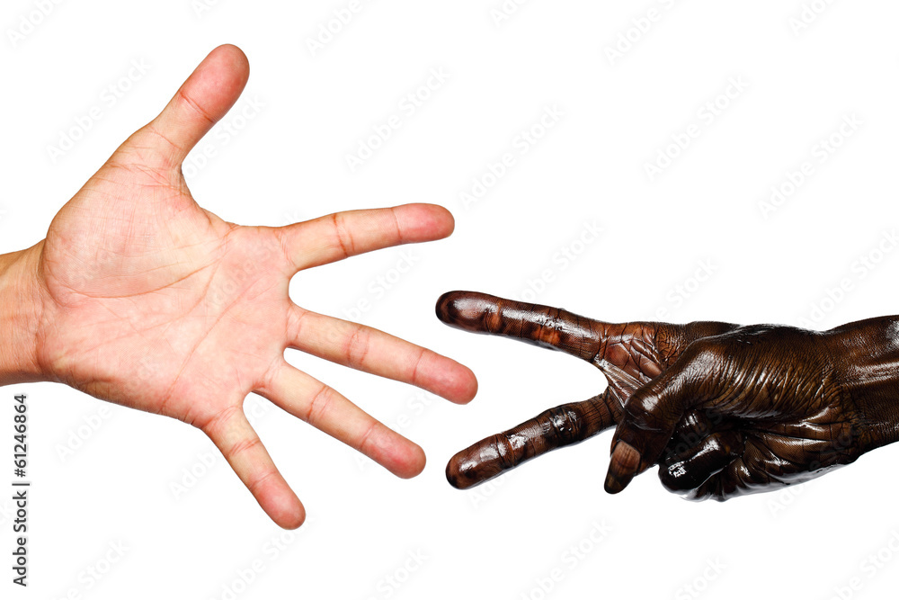 Rock, Paper, Scissors - hands isolated on white background Stock Photo ...