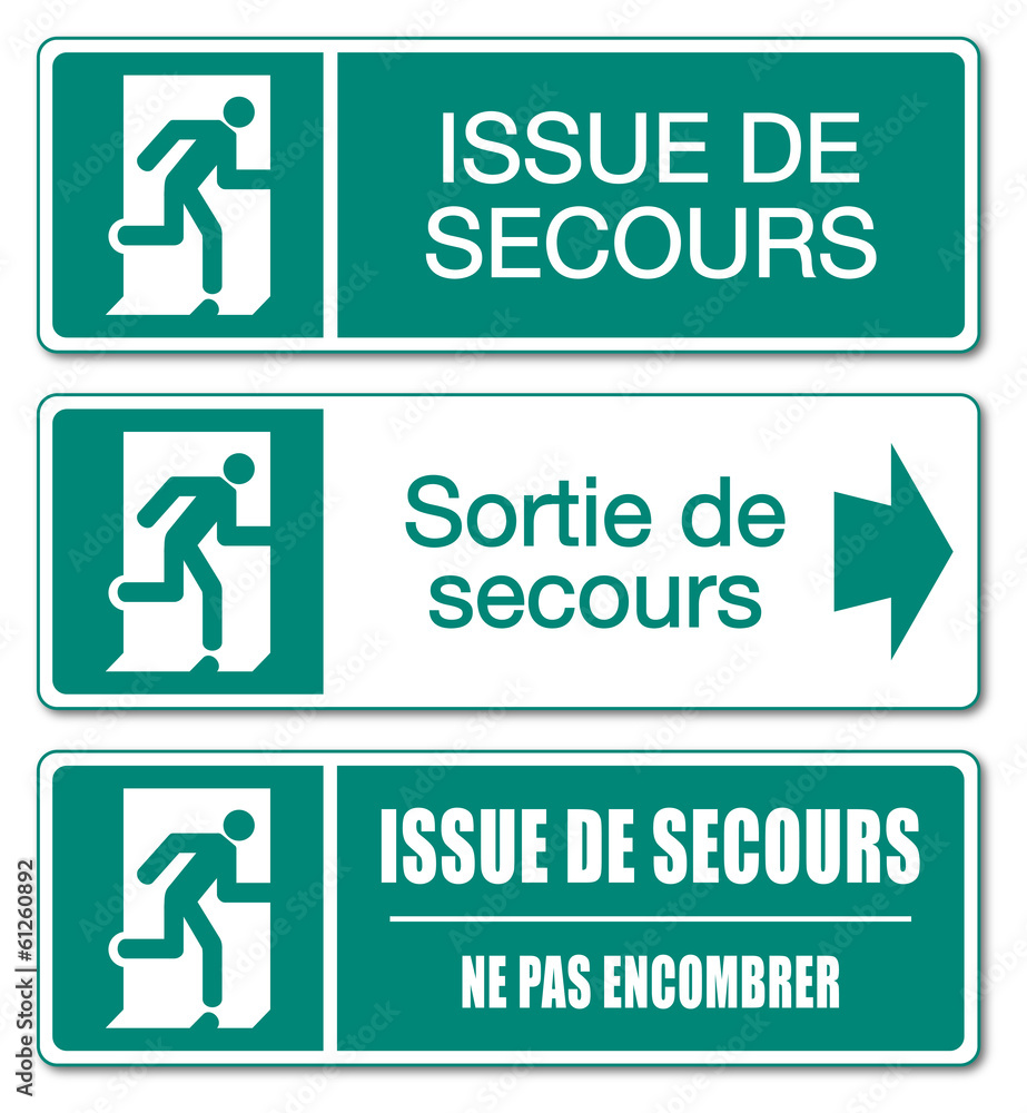 Panneau Sortie de secours. Stock Vector | Adobe Stock