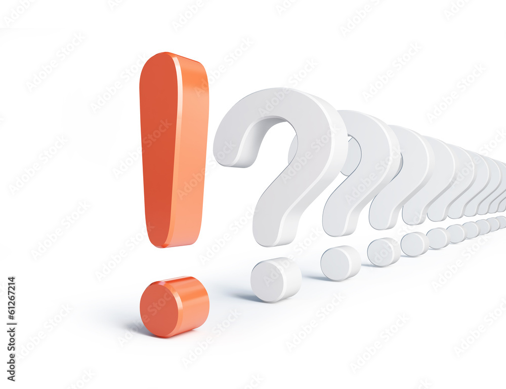 exclamation mark and question mark on a white background Stock ...