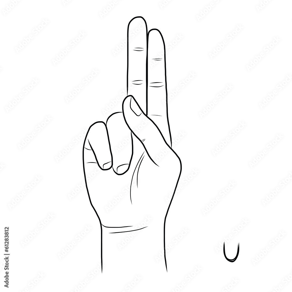 Sign language and the alphabet,The Letter u Stock Vector | Adobe Stock