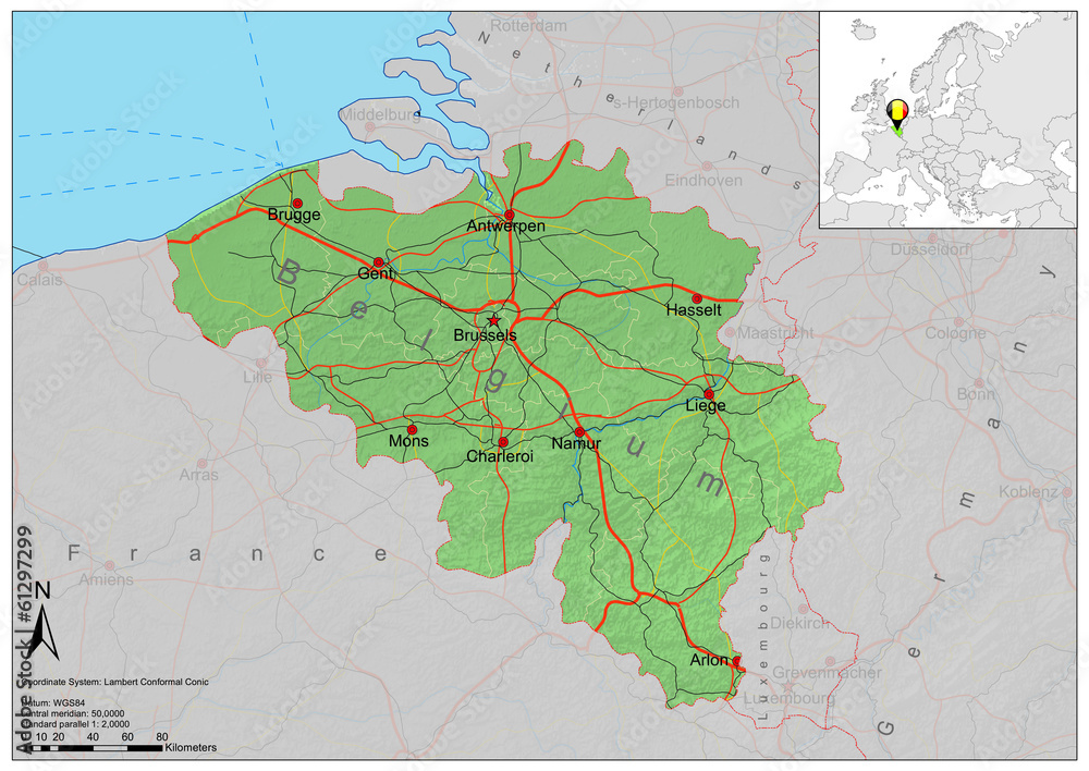 Road Map Of Belgium