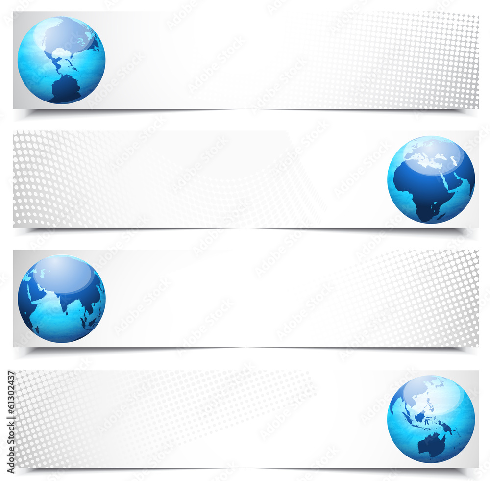 Globe banners Stock Vector | Adobe Stock