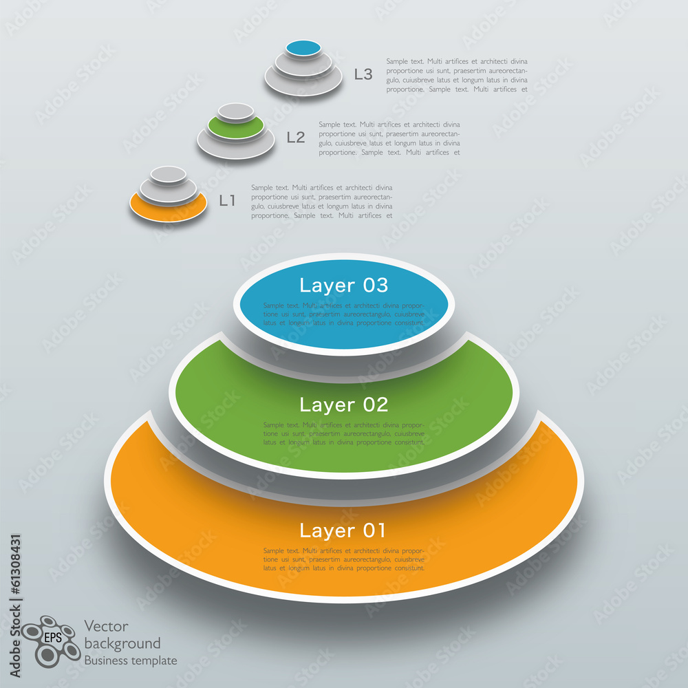 Infographics Vector Background 3 Layer Stock Vector | Adobe Stock