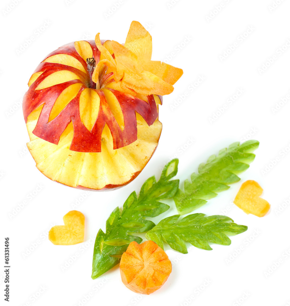 Apple Carving Flower