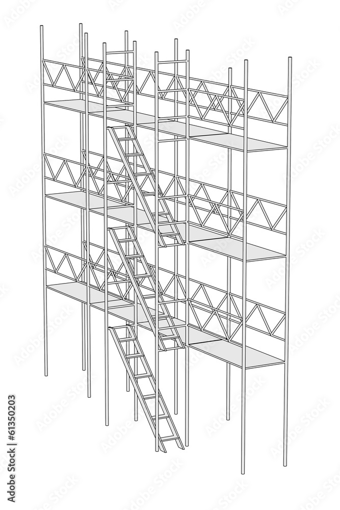 cartoon image of scaffolding for building Stock Illustration | Adobe Stock
