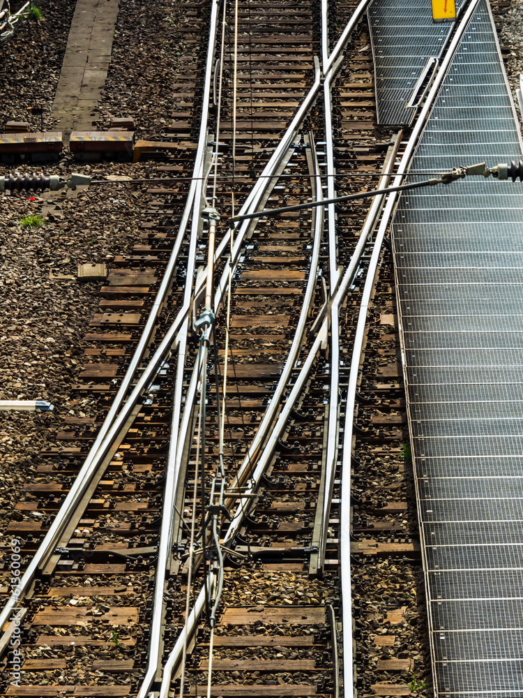 Weiche einer Eisenbahn Stock 写真 | Adobe Stock