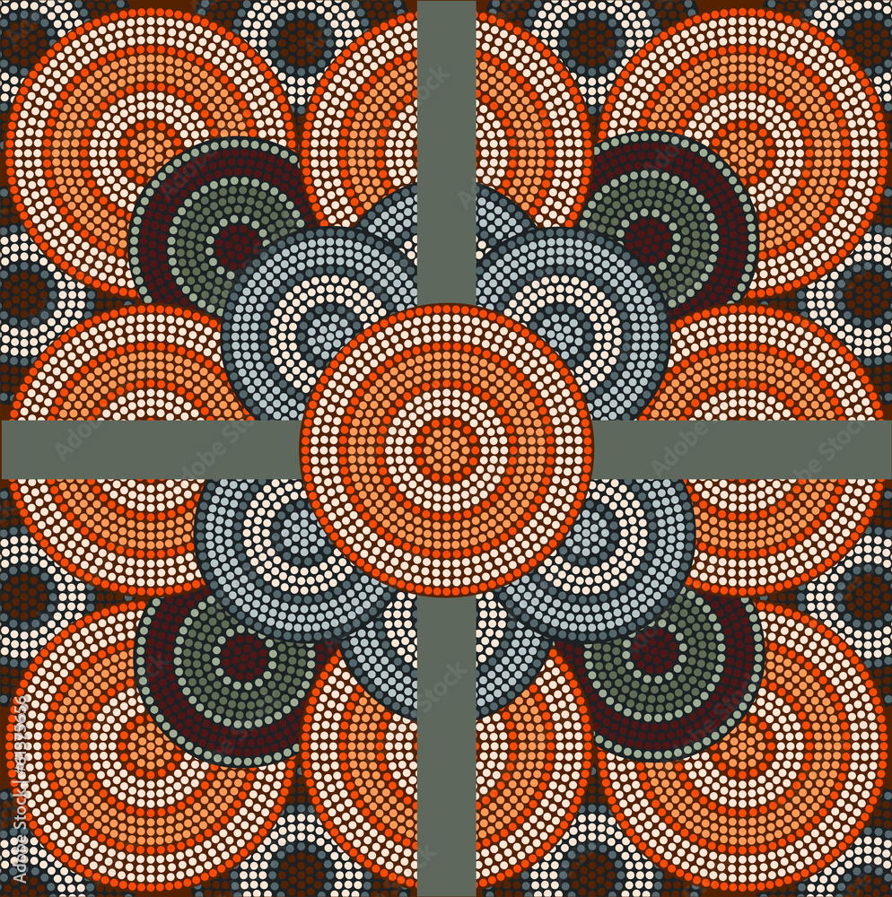 A illustration based on aboriginal style of dot painting depicti Stock ...