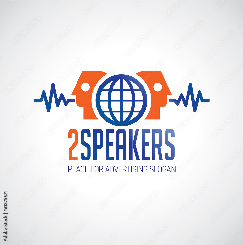 Logo 2 speakers Stock Vector | Adobe Stock
