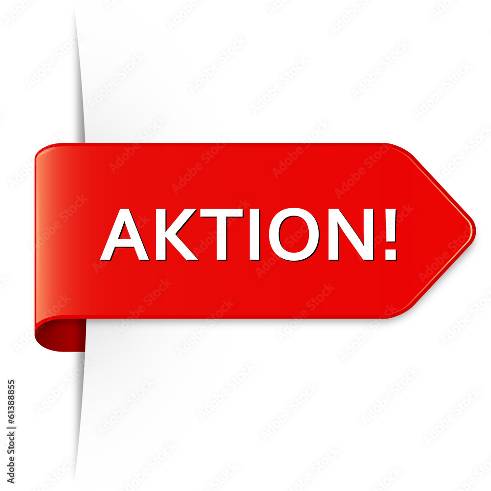 Langer roter Sticker Pfeil – AKTION! Stock-Vektorgrafik | Adobe Stock
