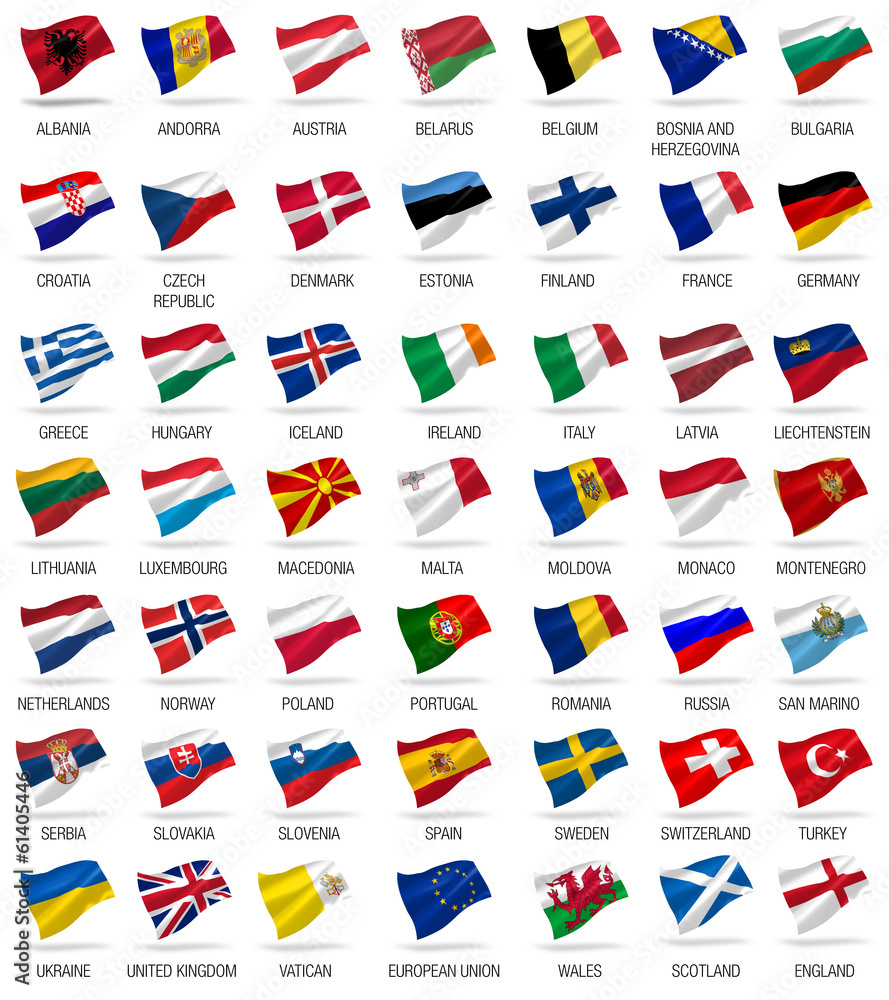 flags of all european countries Stock Illustration | Adobe Stock