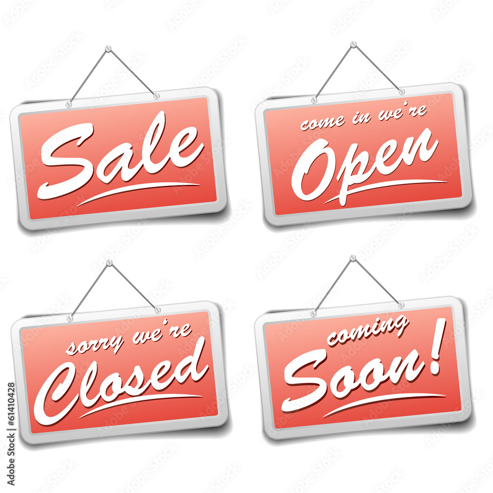 shop signs Stock Vector | Adobe Stock