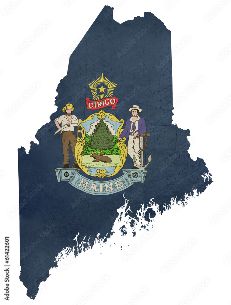 Grunge state of Maine flag map Stock Illustration | Adobe Stock
