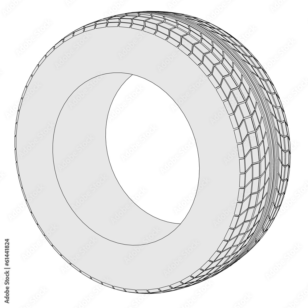 cartoon image of car tire Stock Illustration | Adobe Stock