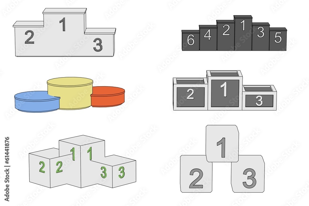 cartoon image of winner podiums Stock Illustration | Adobe Stock