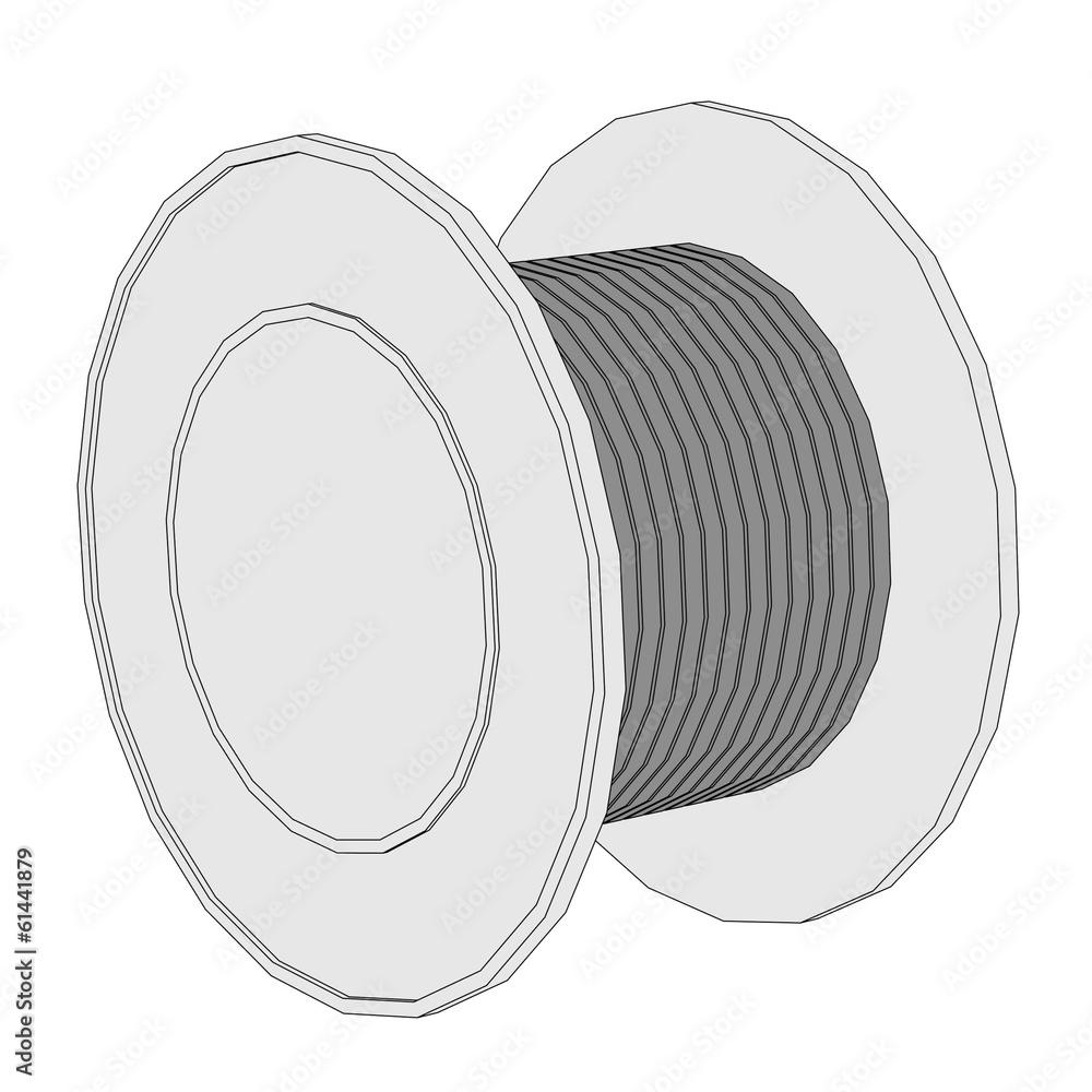 cartoon image of wire spool Stock Illustration | Adobe Stock