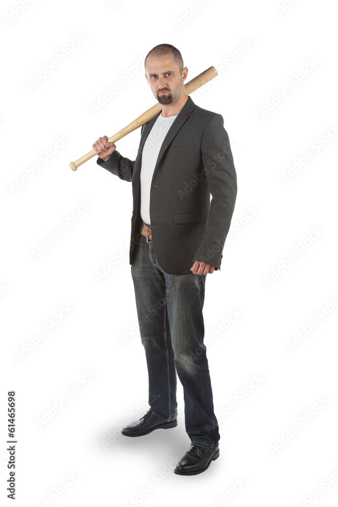 Angry man with baseball bat Stock Photo | Adobe Stock
